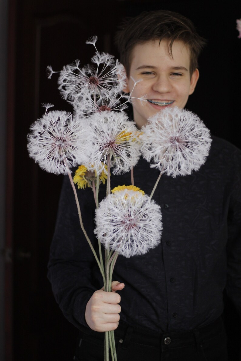 Artificial Dandelion Bouquet Dandelion Decor Giant Dandelion - Etsy
