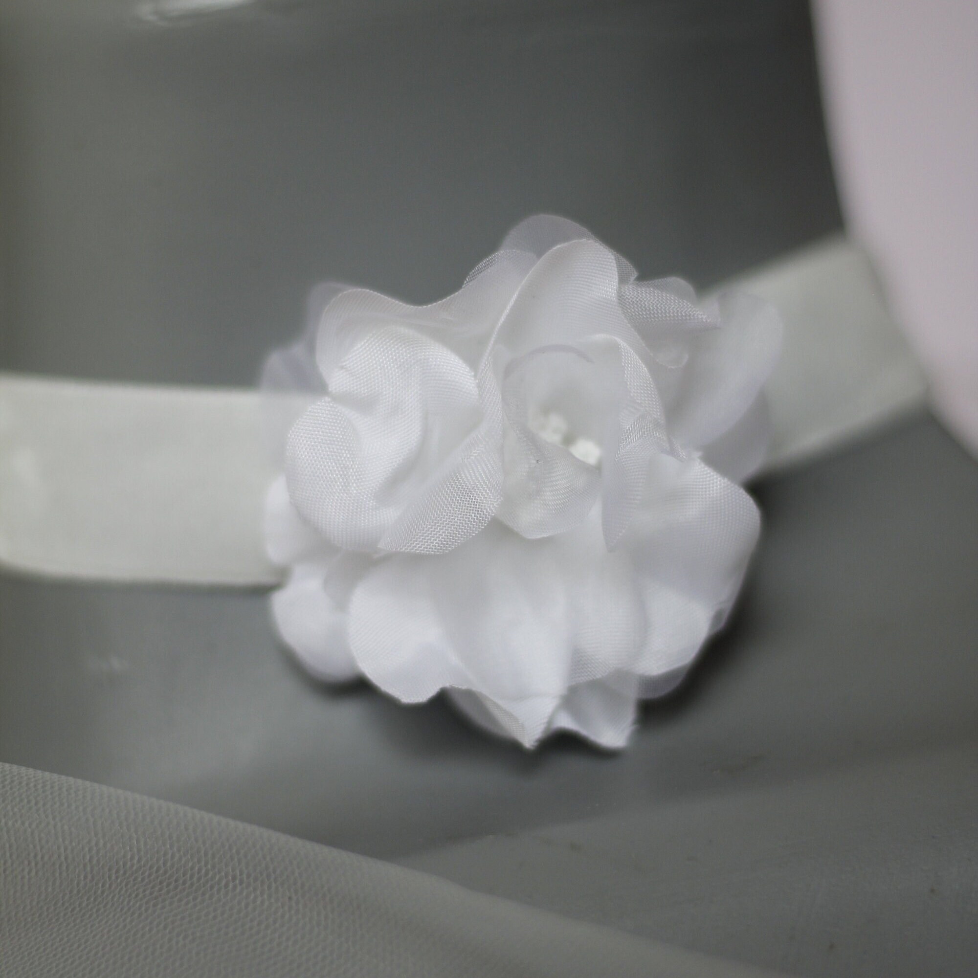 White Rose Choker Silk Flower Necklace Silk Flower Choker - Etsy