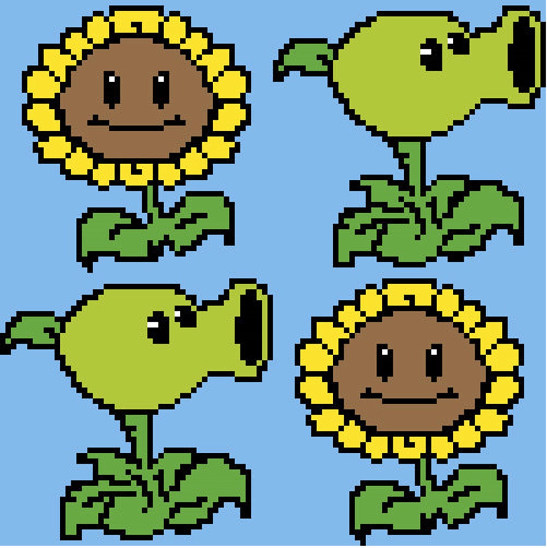 Peashooter Sunflower Plants V Zombies C2C Crochet, Knitting, Cross ...