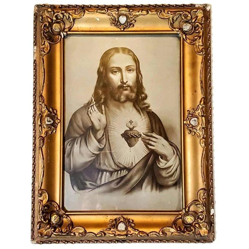 Antique Jesus Framed - Etsy