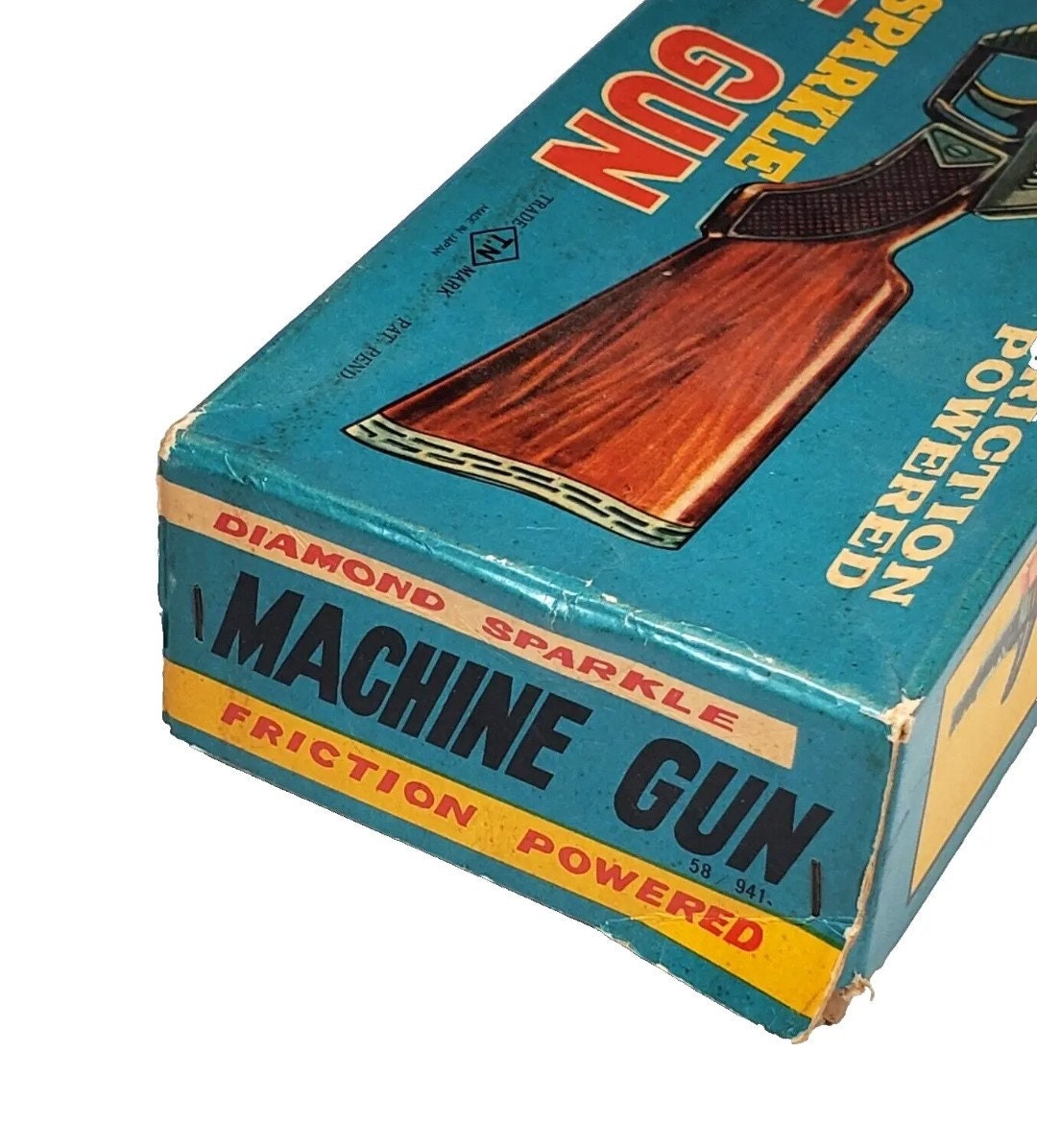 1950's Diamond Sparkle Friction Machine Gun Toy in Original Box Nomura ...
