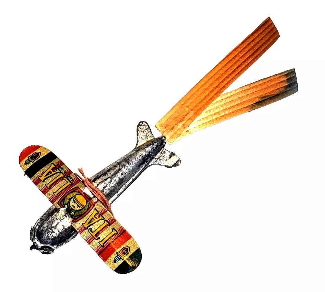 Rare 1930's Italia Airplane Miniature Prewar Tin Litho Penny Toy Made ...