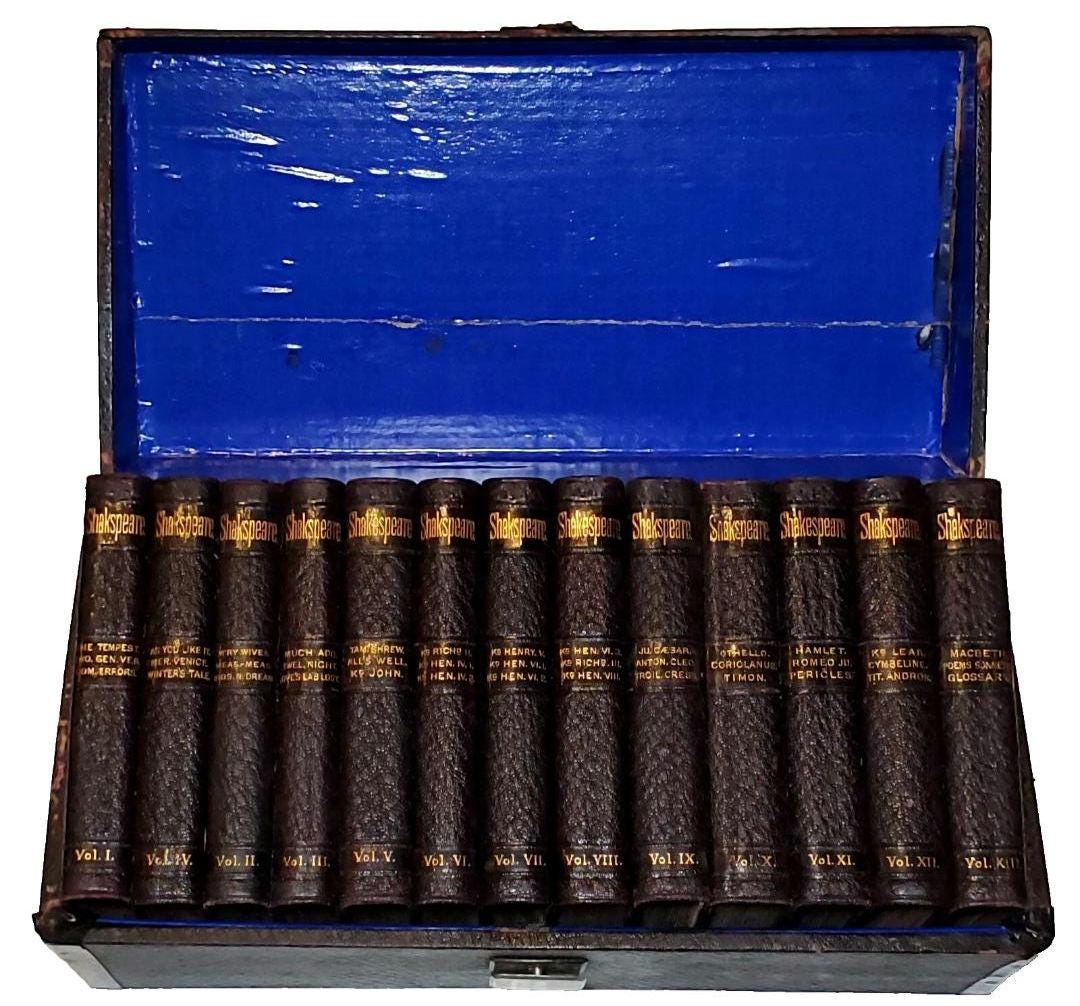 Antique 1880's the Handy Volume Shakespeare 13 Vol Miniature William ...
