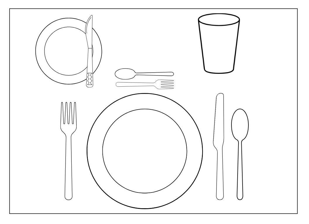 Printable Educational Placemat, Table Setting Mat, Coloring Activity ...