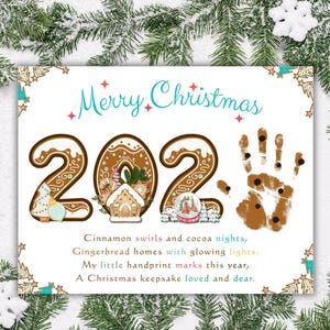 2025 Christmas Handprint Craft, Printable Poem Keepsake, Toddler and ...