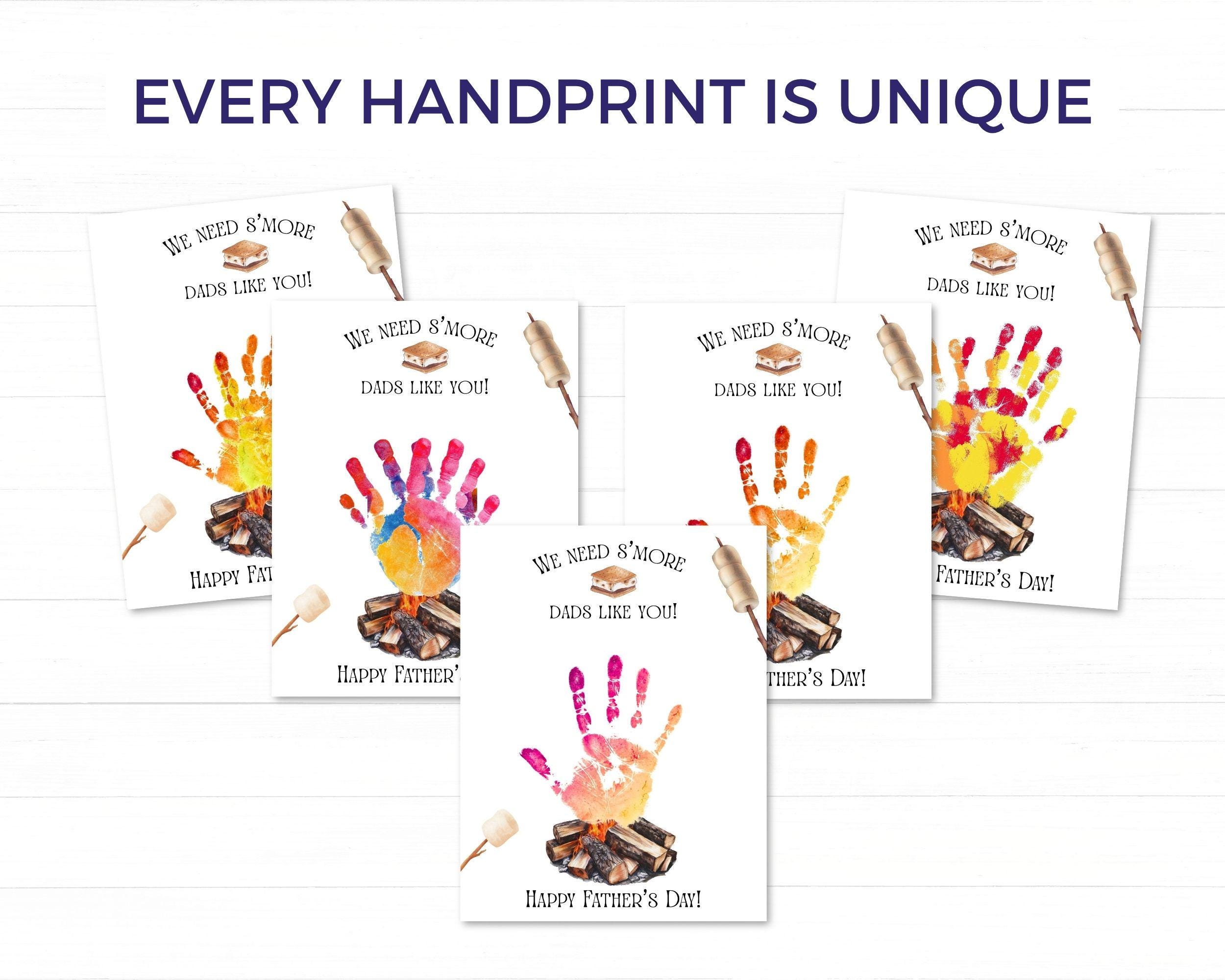 Happy Father's Day Handprint Craft, Smores Handprint Art, Campfire Art ...