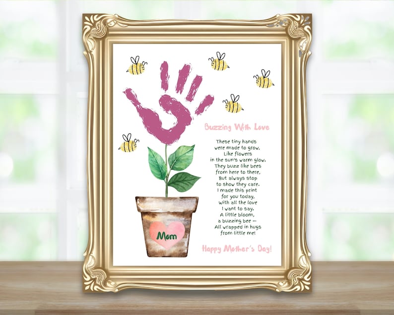 Mother's Day Handprint Craft for Kids, Gift for Mom, Mother's Day Poem ...
