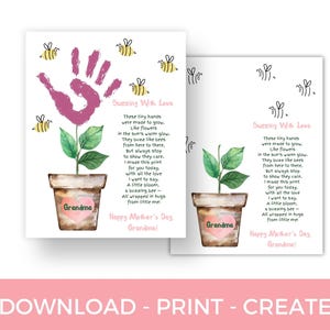 Grandma Mother's Day Handprint Craft for Kids, Gift for Grandma, Mother ...