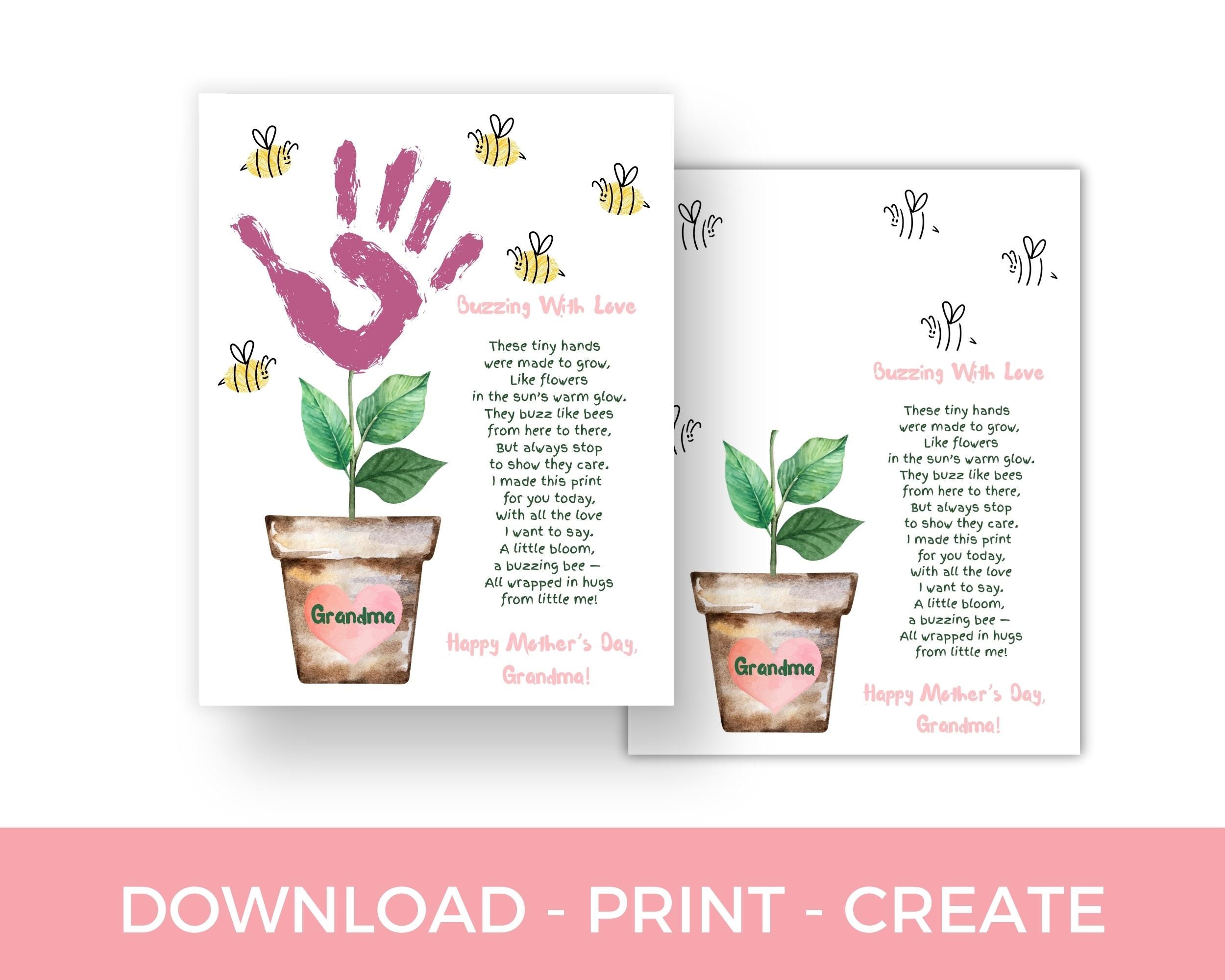 Grandma Mother's Day Handprint Craft for Kids, Gift for Grandma, Mother ...