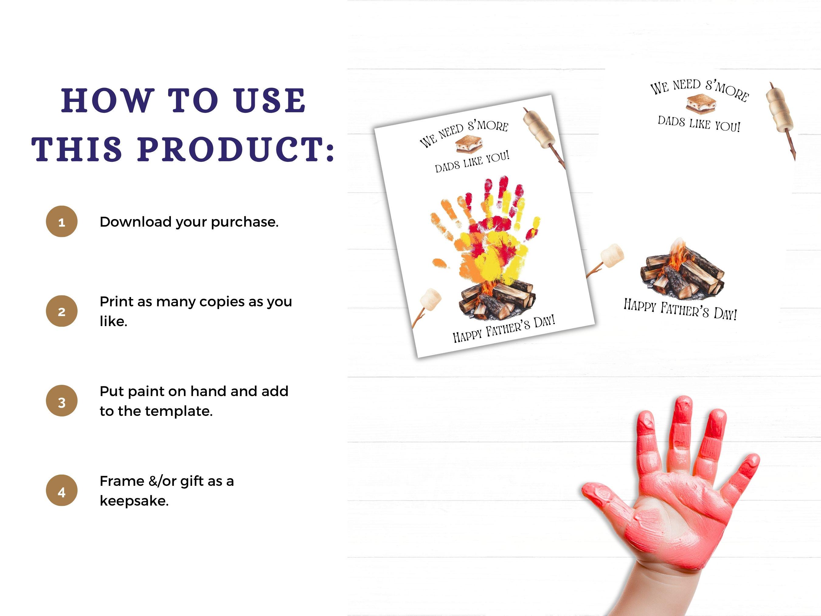 Happy Father's Day Handprint Craft, Smores Handprint Art, Campfire Art ...