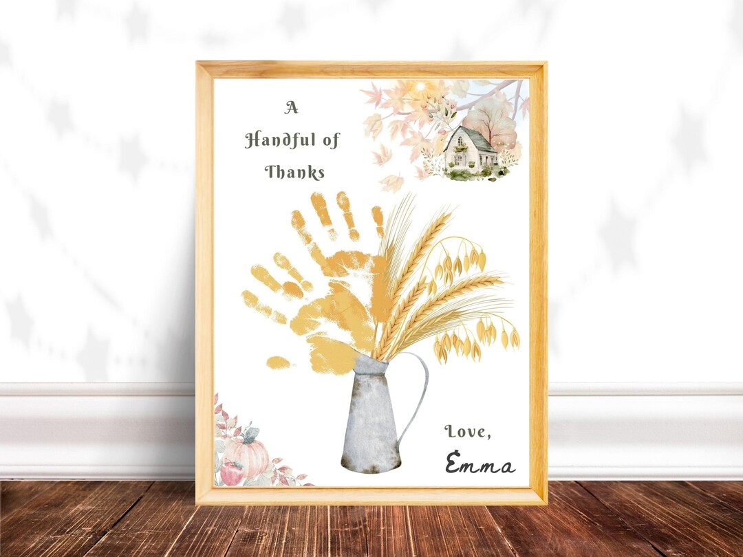 Fall Handprint Craft Printable, Thanksgiving Handprint Flower Craft ...