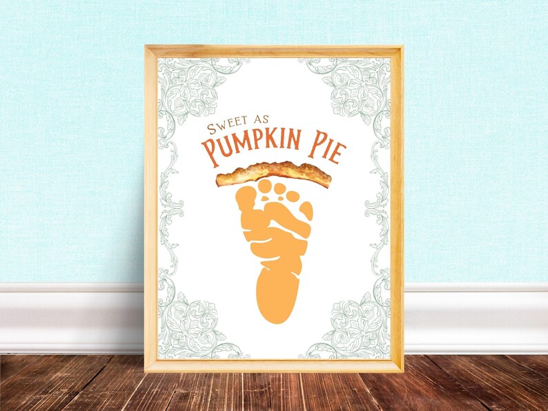 Sweet as Pumpkin Pie Handprint Craft, Personalized Thanksgiving Craft ...