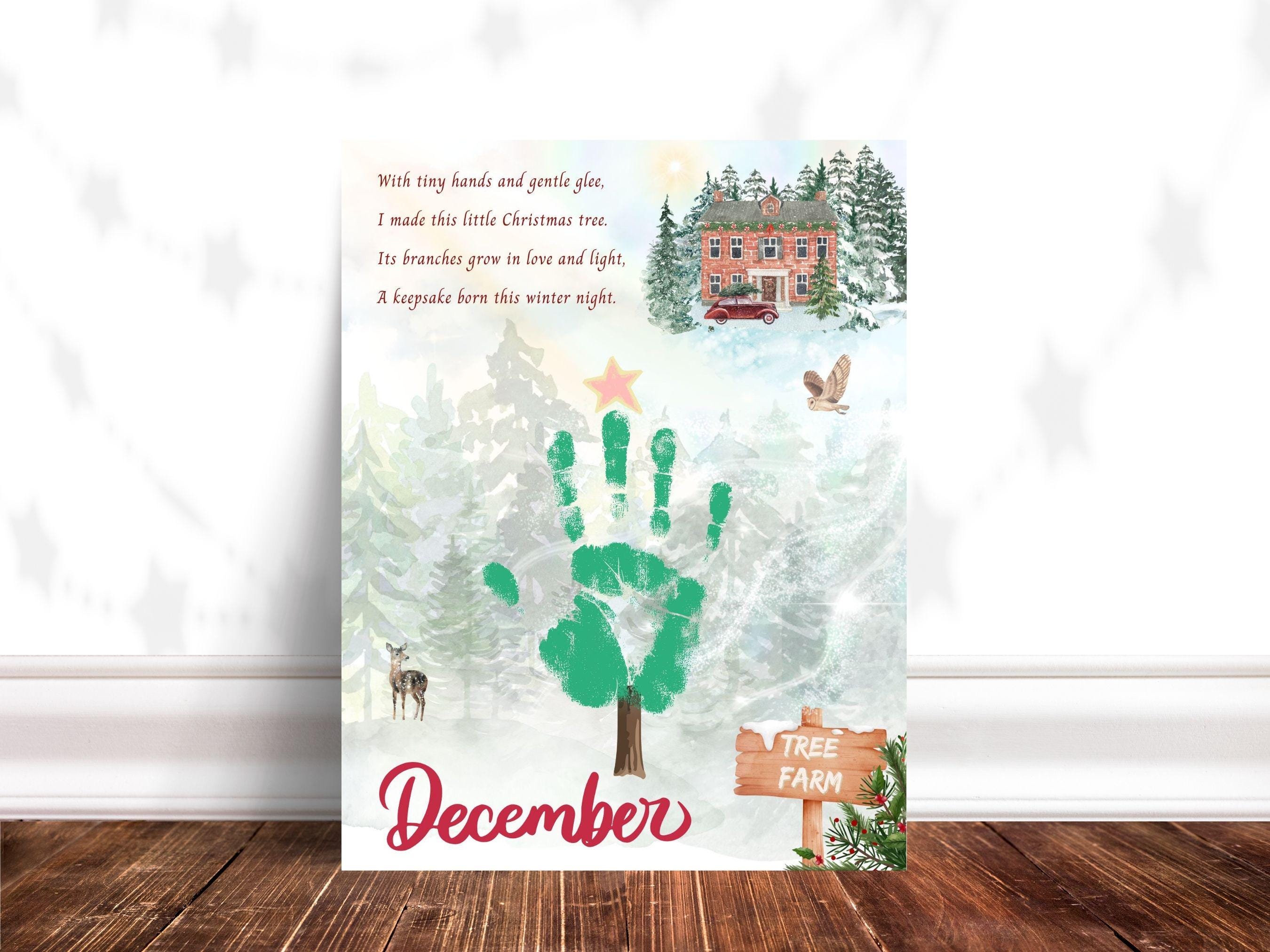 Christmas Tree Handprint Art Poem Printable for Kids, December Daycare ...