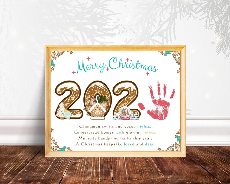 2025 Christmas Handprint Craft, Printable Poem Keepsake, Toddler and ...