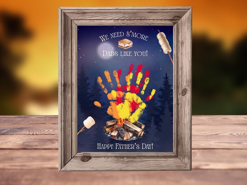 S'more Father's Day Handprint Craft for Kids Printable, Gift for Dad ...