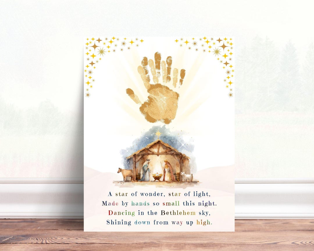 Christmas Nativity Handprint Poem Craft for Kids, Christian Printable ...