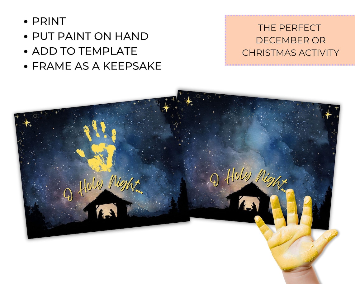 Nativity Handprint Craft, Christian Christmas Keepsake, Christmas ...