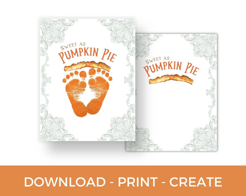 Sweet as Pumpkin Pie Handprint Craft, Personalized Thanksgiving Craft ...