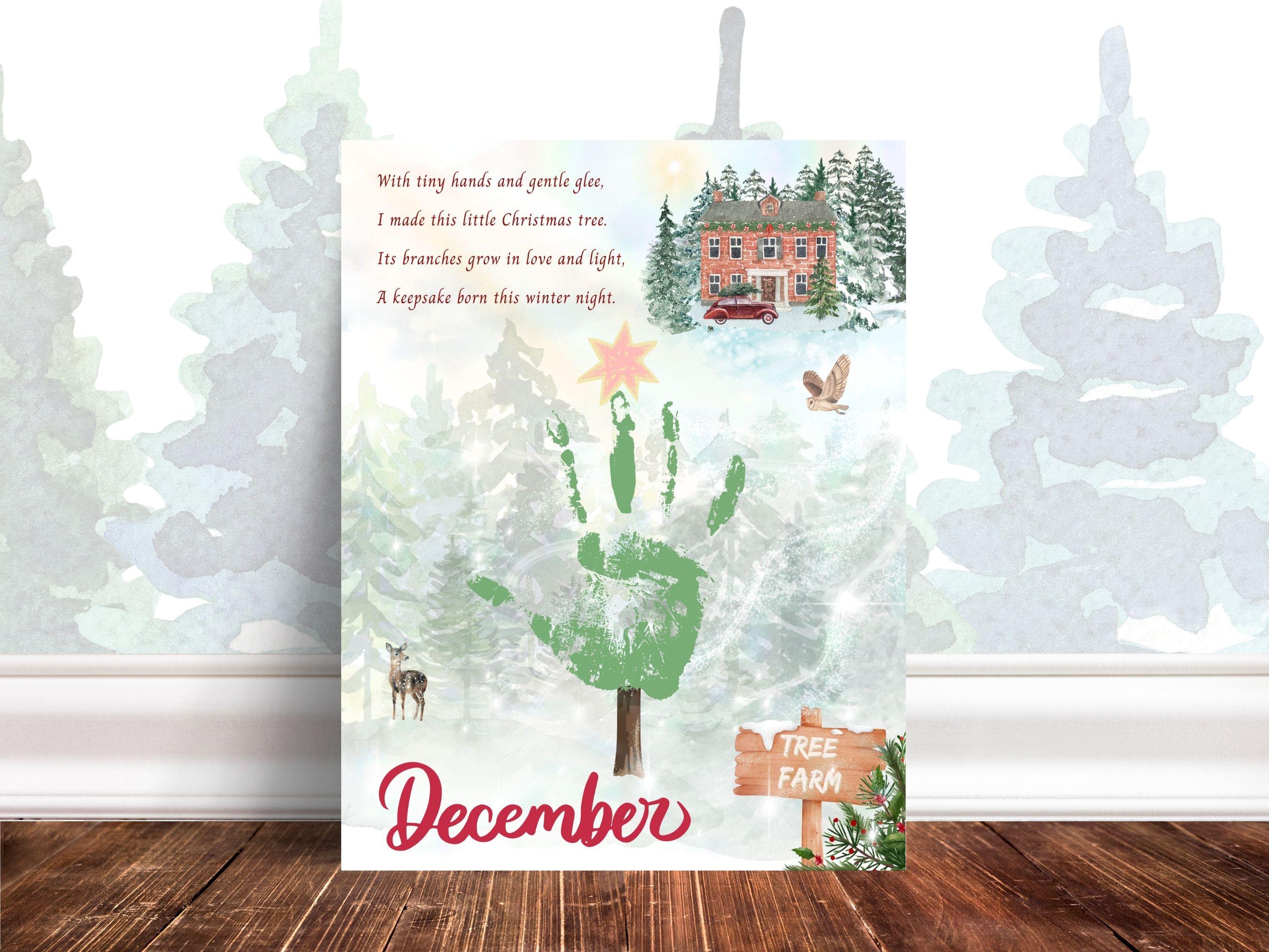 Christmas Tree Handprint Art Poem Printable for Kids, December Daycare ...