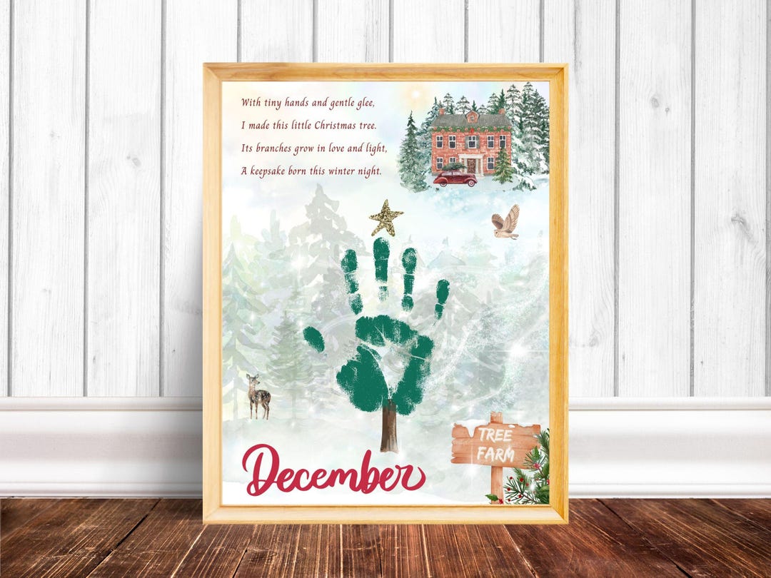 Christmas Tree Handprint Art Poem Printable for Kids, December Daycare ...