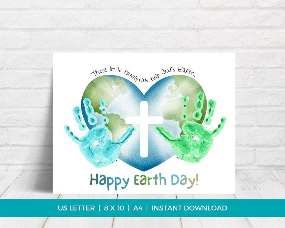 Earth Day Handprint Craft, Christian Sunday School Craft, Earth Day ...