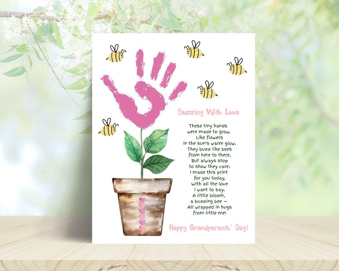 Grandparents' Day Handprint Craft Printable, Grandparents Gift ...