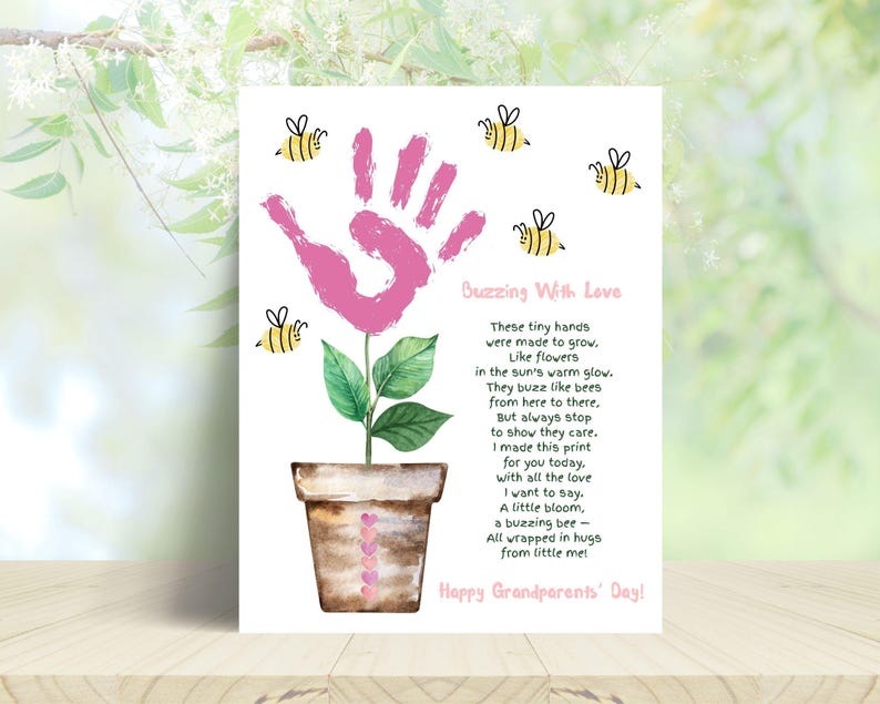 Grandparents' Day Handprint Craft Printable, Grandparents Gift ...