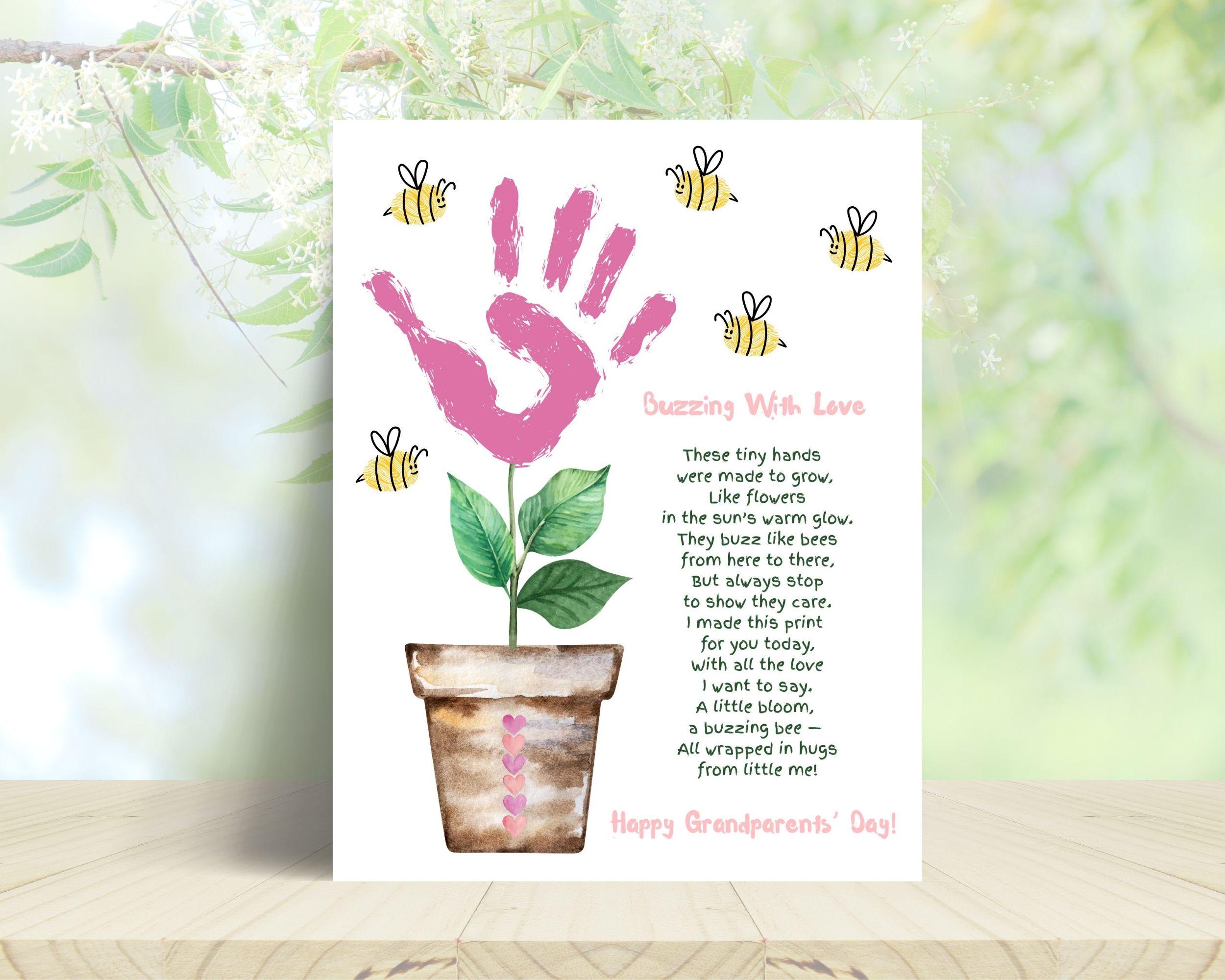 Grandparents' Day Handprint Craft Printable, Grandparents Gift ...