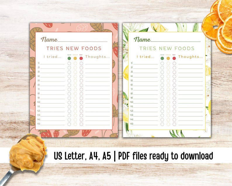 New Food Tracker Printable, Kids Picky Eater Chart, Try New Foods ...