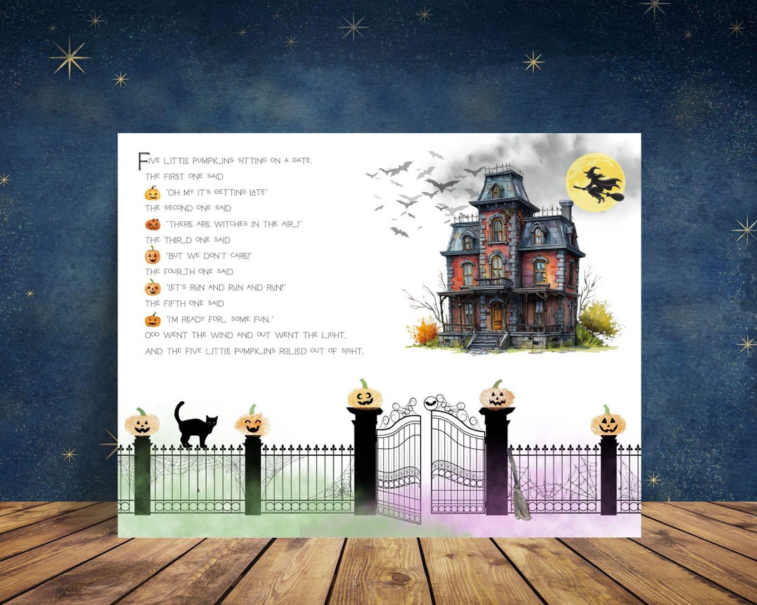 Fingerprint Craft, 5 Little Pumpkins Poem Craft, Five Little Pumpkins ...