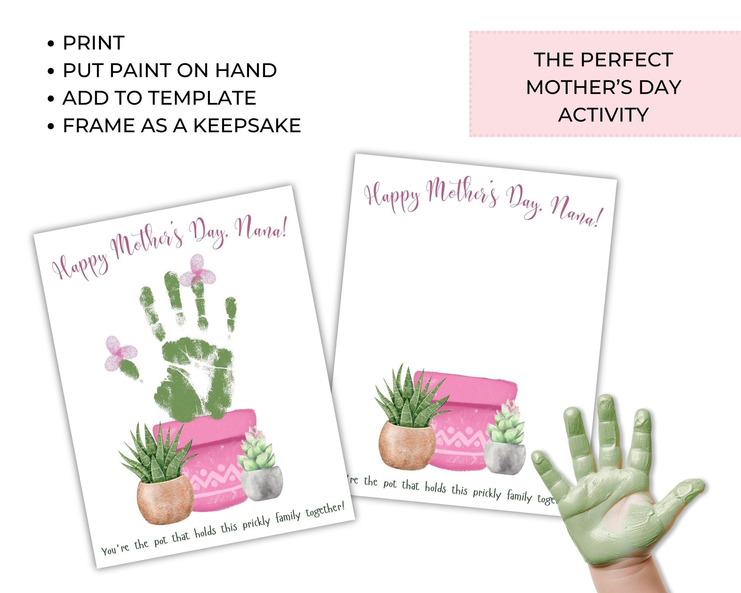 Nana Mother's Day Handprint Craft for Kids, Cactus Nana Mother's Day ...