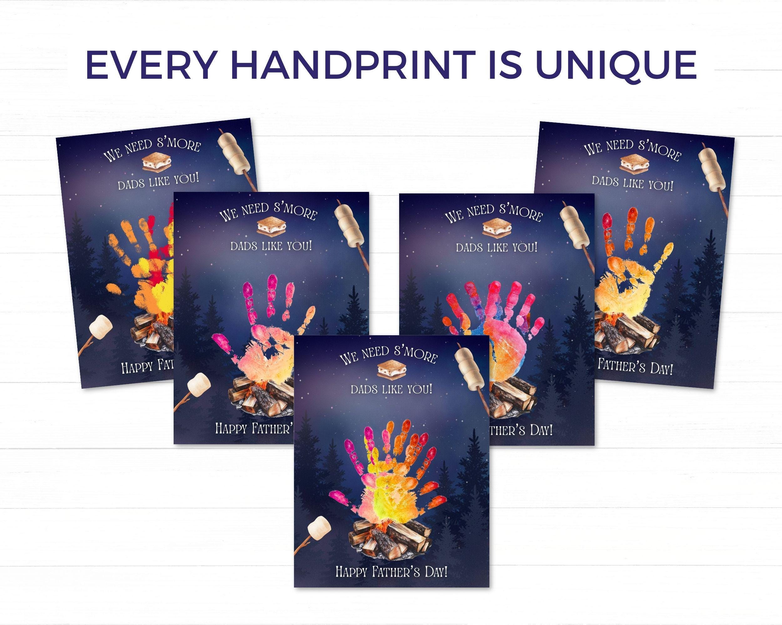 Happy Father's Day Handprint Craft, Smores Handprint Art, Campfire Art ...