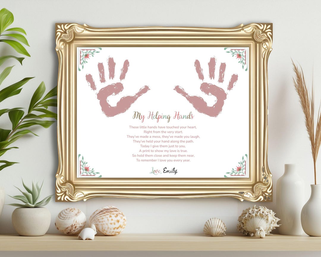 Handprint Poem Keepsake Printable, Grandparents' Day Handprint Craft ...