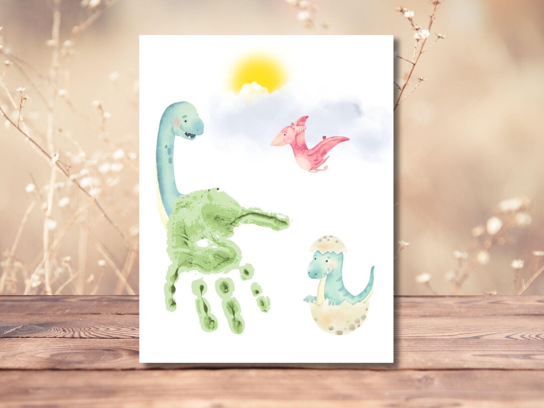 Dinosaur Handprint Craft Printable, Grandparents Day, Handprint Art ...