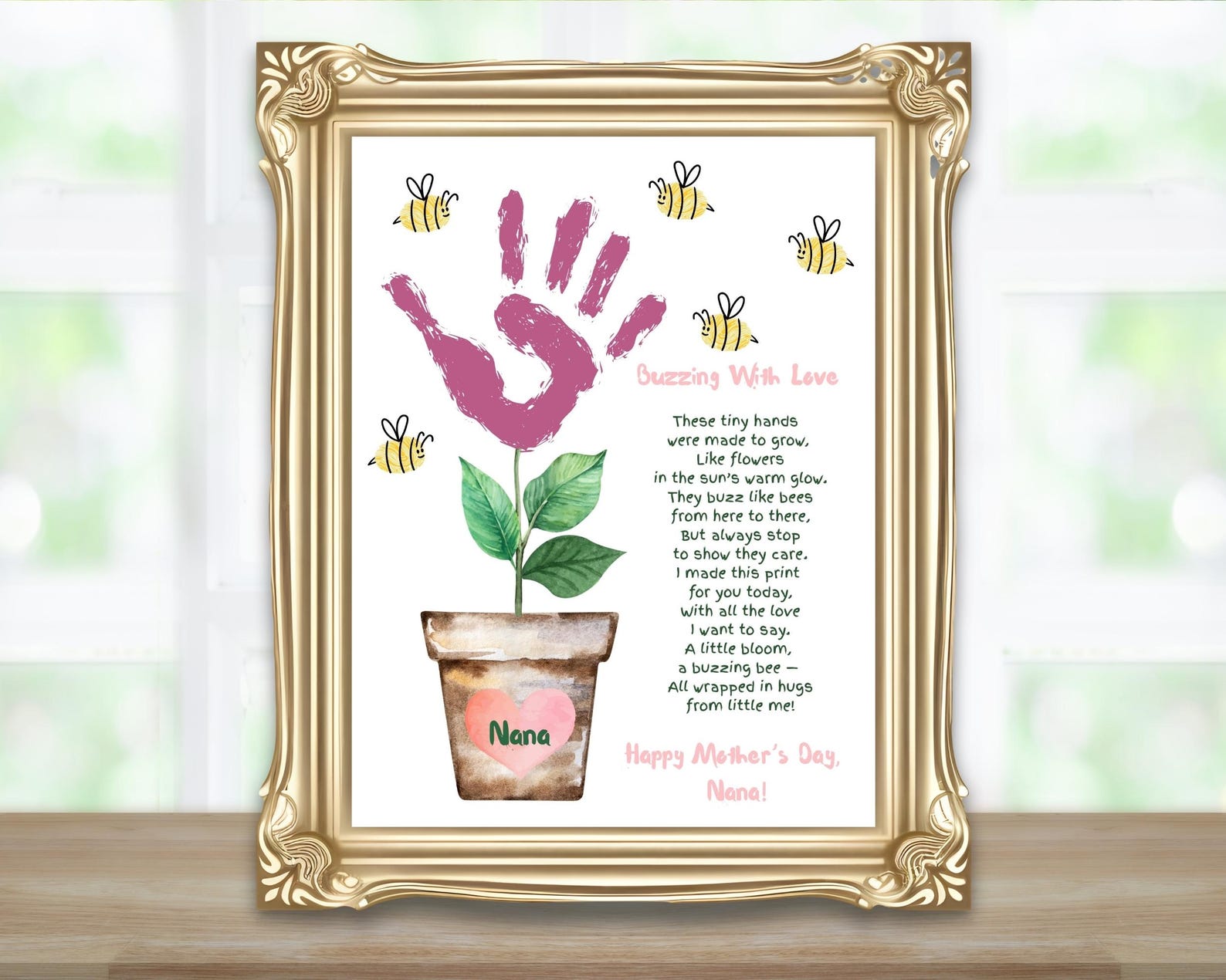 Nana Mother's Day Handprint Craft for Kids, Gift for Nana, Nana Mother ...