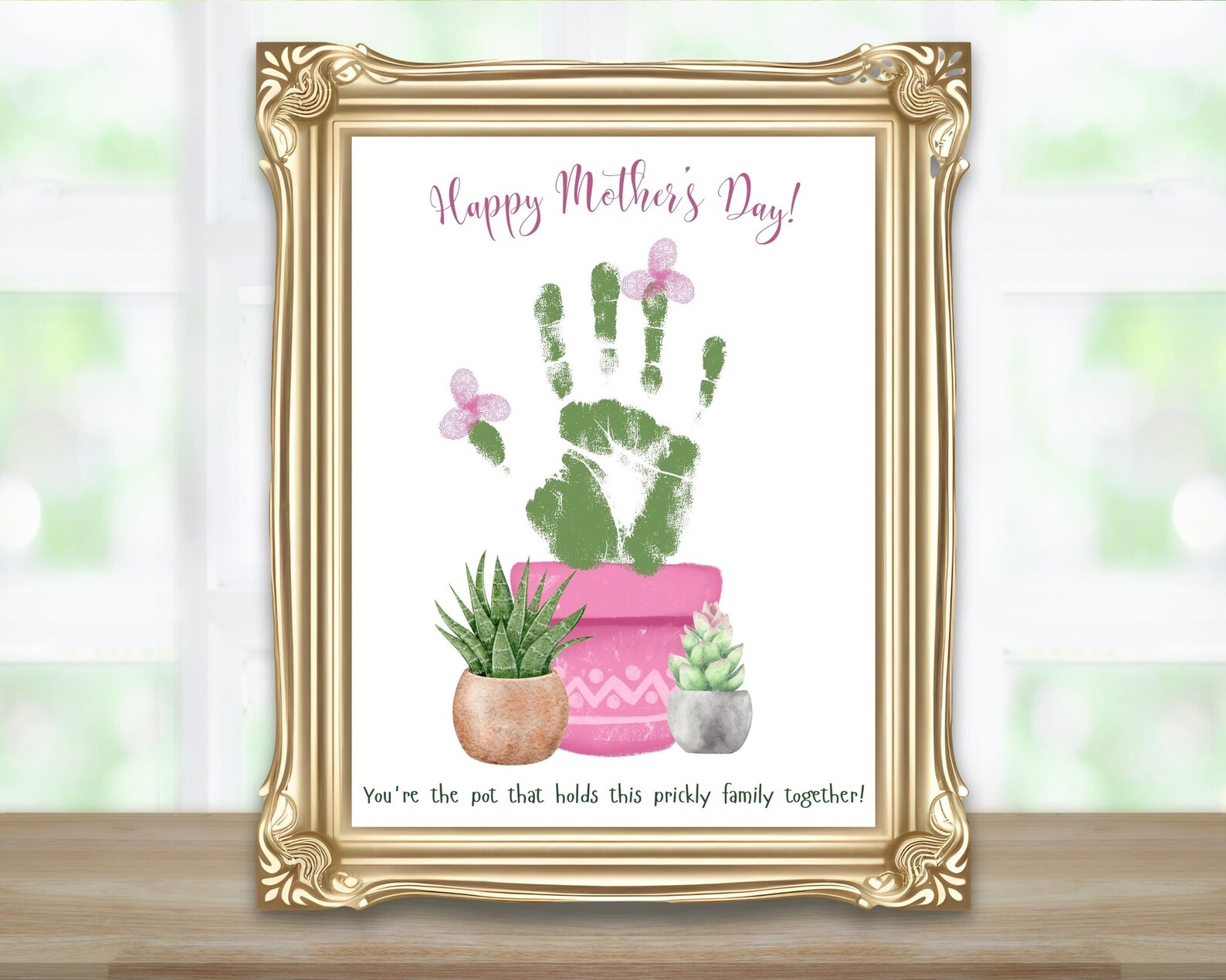 Mother's Day Handprint Craft for Kids, Cactus Mother's Day Craft, Gift ...