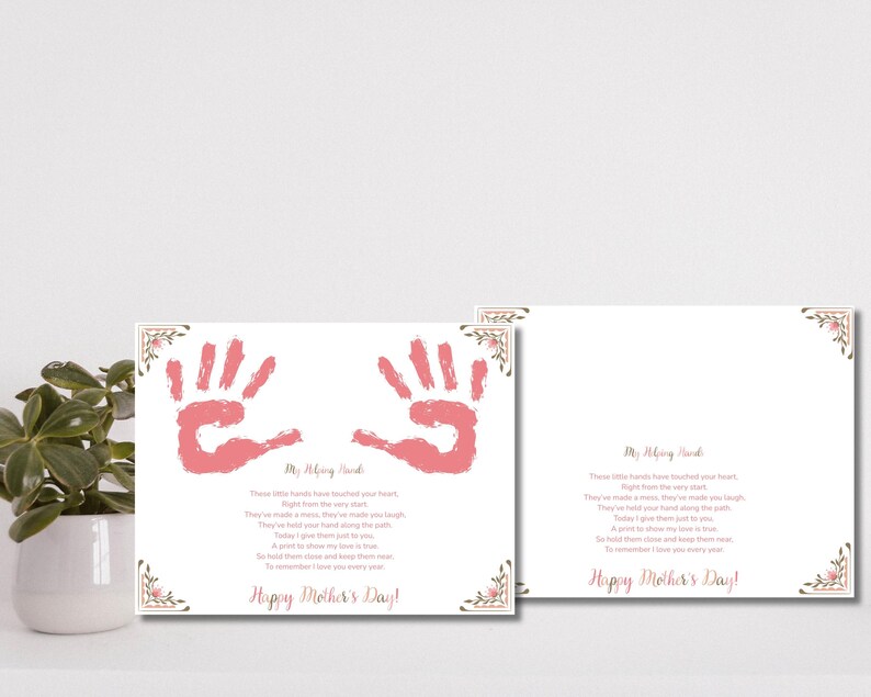 Mother's Day Handprint Craft for Kids, Gift for Mom, Mother's Day Poem ...
