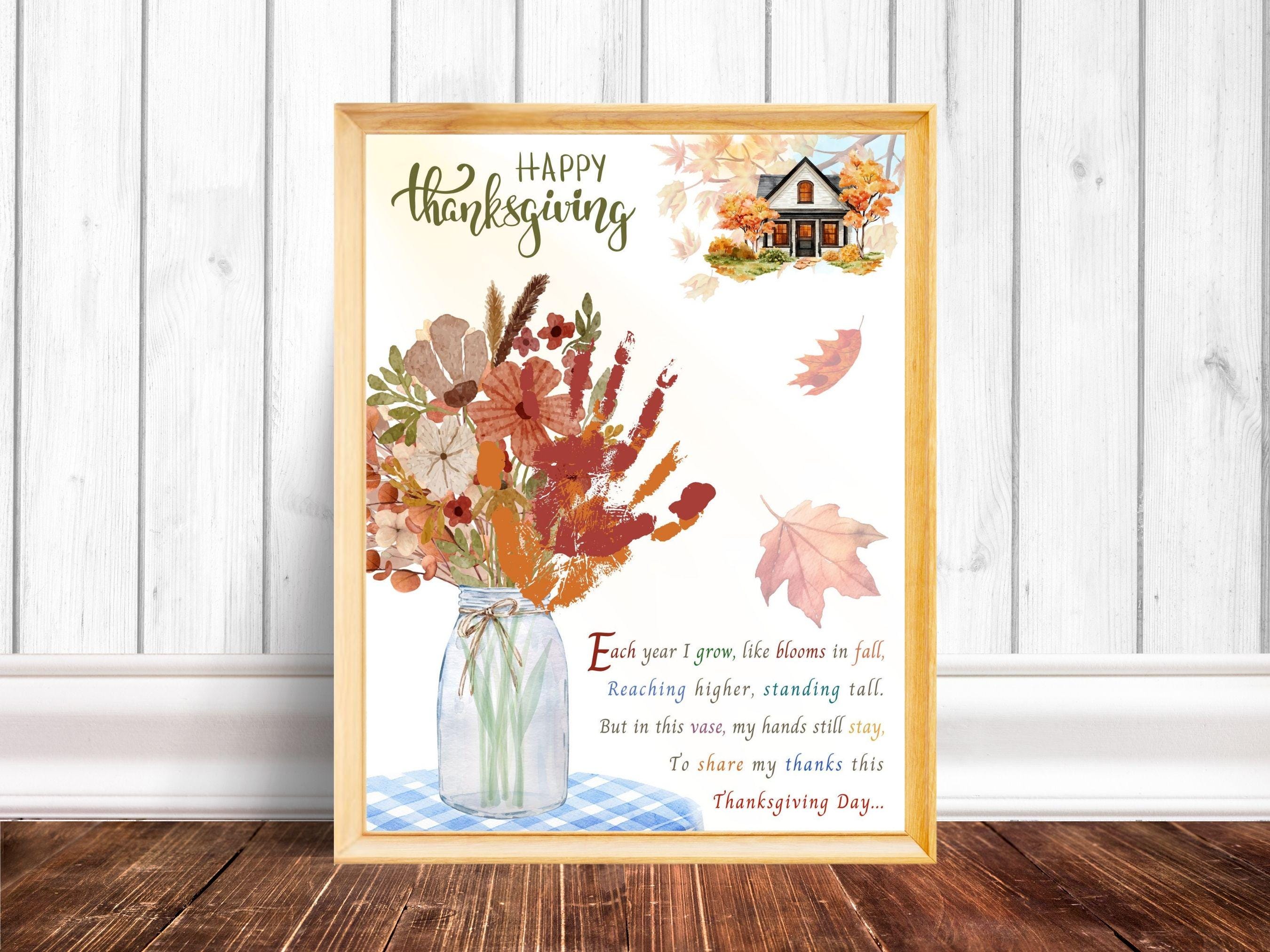 Thanksgiving Handprint Craft Printable, Fall Handprint Flower Craft ...