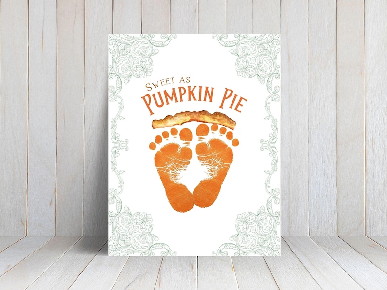 Sweet as Pumpkin Pie Handprint Craft, Personalized Thanksgiving Craft ...