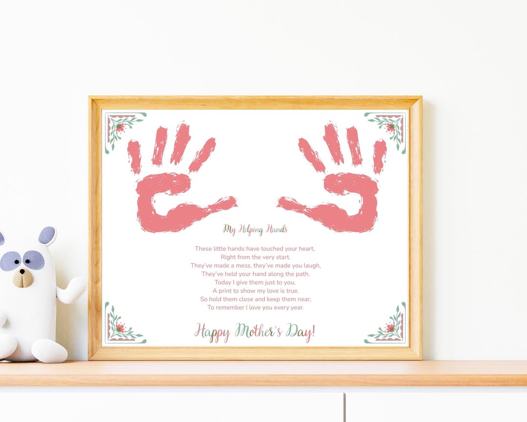 Mother's Day Handprint Craft for Kids, Gift for Mom, Mother's Day Poem ...