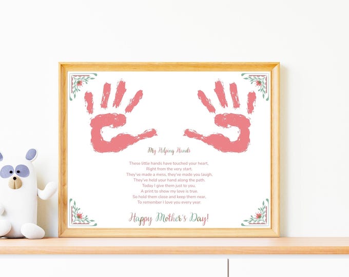My Handprints Poem/ Handprint Art / Keepsake Craft / Baby Toddler Child ...