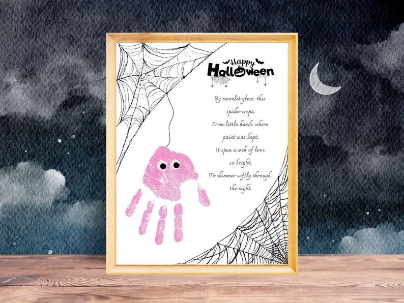 Spider Poem Handprint Craft, Happy Halloween Handprint Art Printable ...