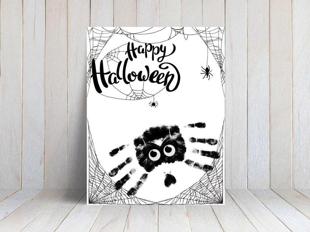 Spider Handprint Craft, Happy Halloween Handprint Art Printable ...