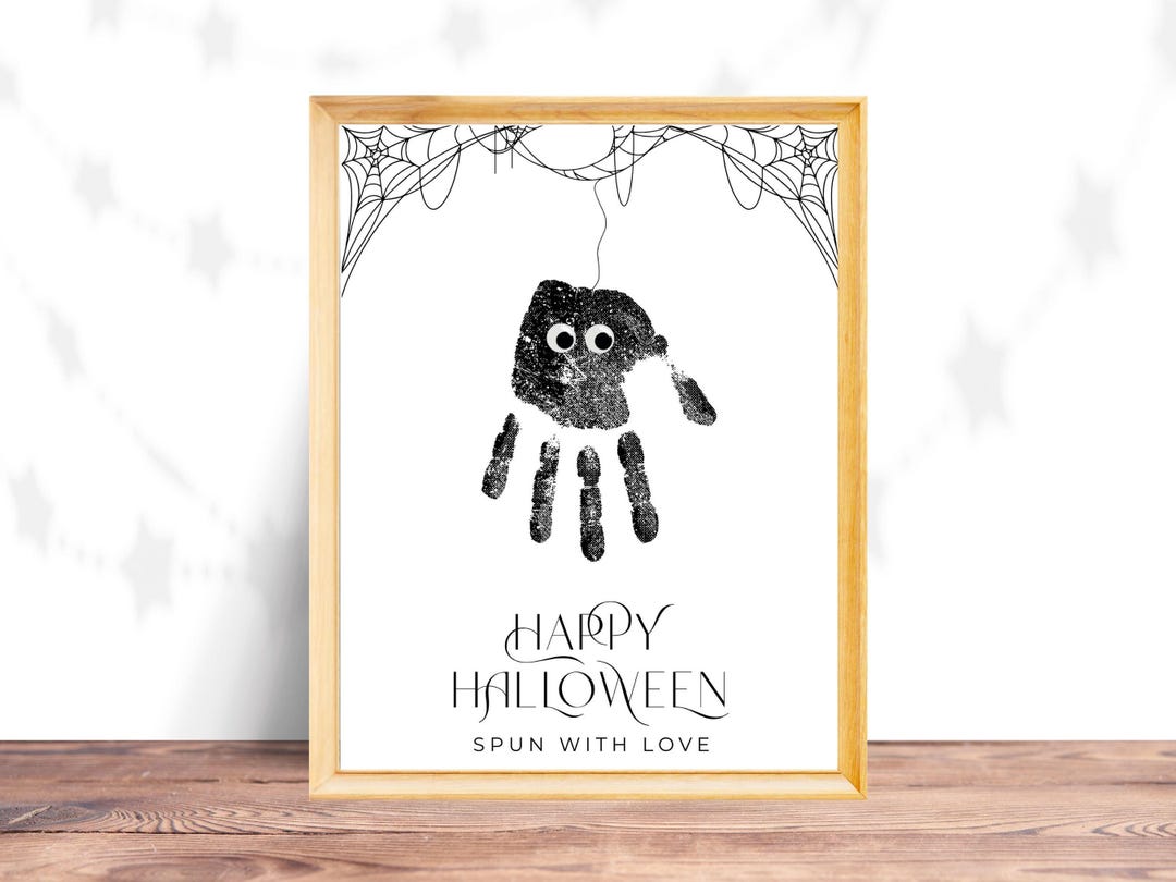 Spider Handprint Craft, Happy Halloween Handprint Art Printable ...
