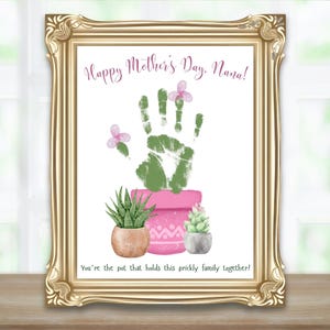Nana Mother's Day Handprint Craft for Kids, 5 Handprint Crafts, Gift ...