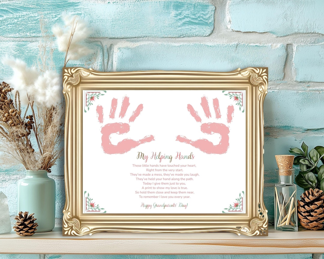 Grandparents' Day Handprint Craft Printable, Grandparents Day Gift ...