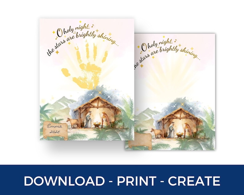 Christmas Nativity Handprint Craft for Kids, Christian Printable ...