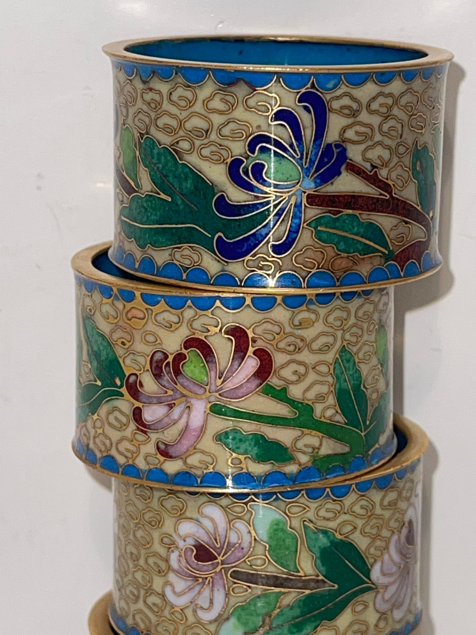 Vintage Handmade Enameled Napkin Rings Cloisonne Ware Napkin - Etsy