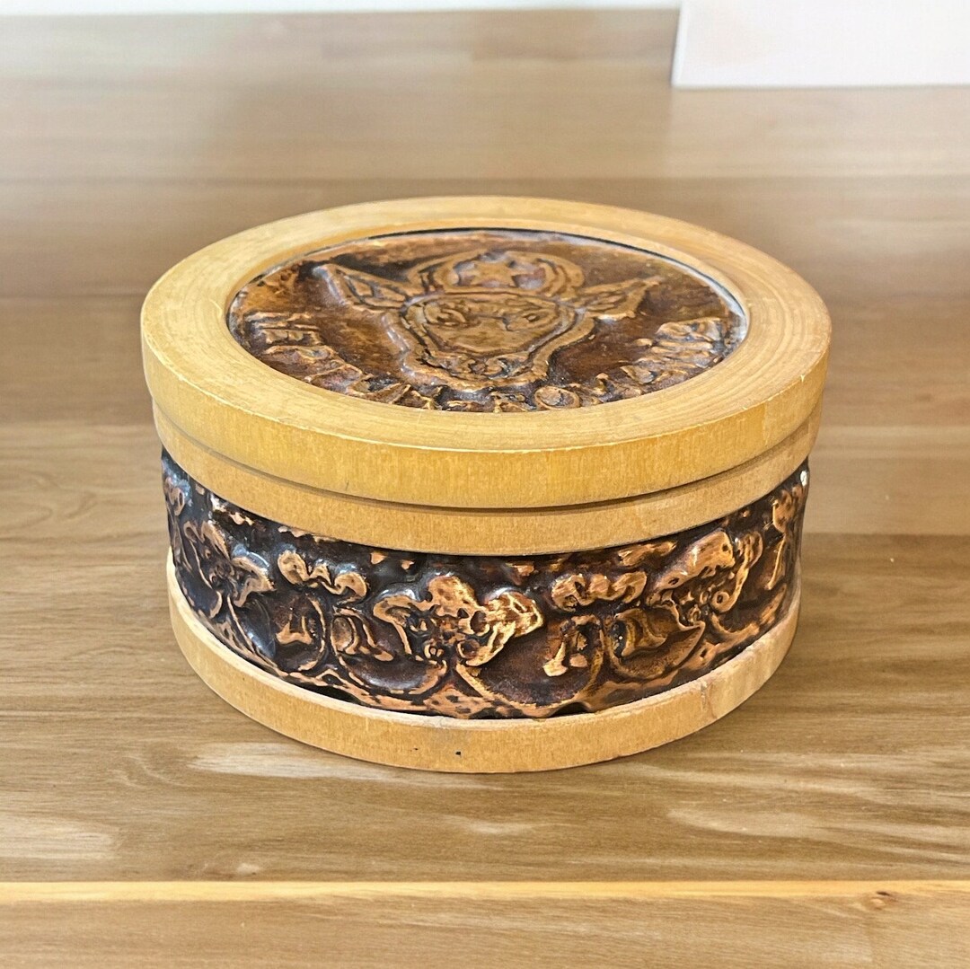 Neptun Romania Wood and Brass Box - Etsy