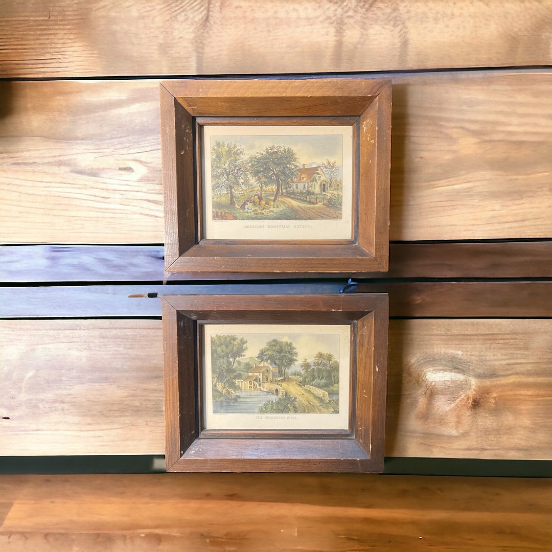 Currier & Ives Prints in Wood Frames - Etsy